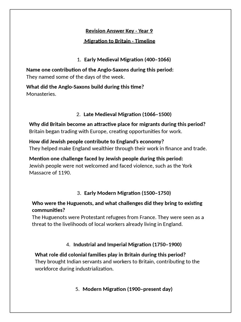 Revision Answer Key | PDF