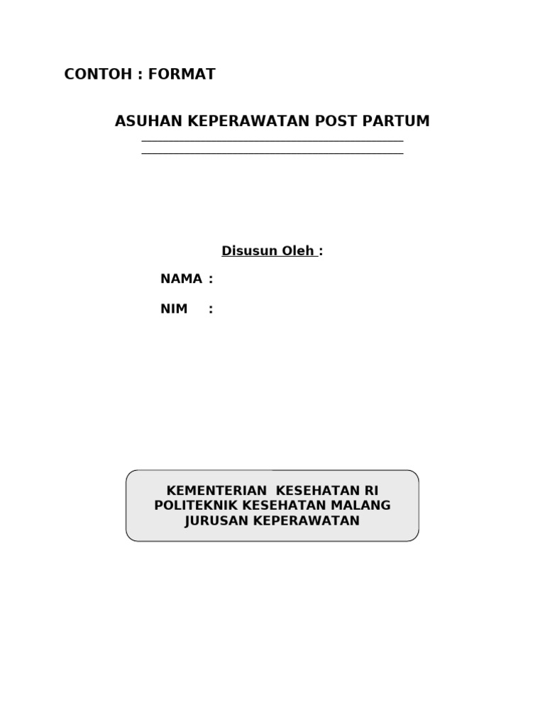 FORMAT ASKEP POST PARTUM Doc2 | PDF