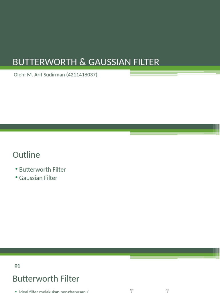 Butterworth & Gaussian Filter | PDF