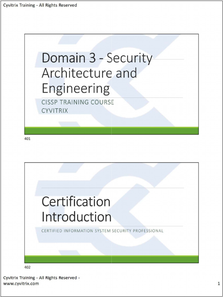 CISSP Domain3+ Training Materials Cyvitrix IMG | PDF