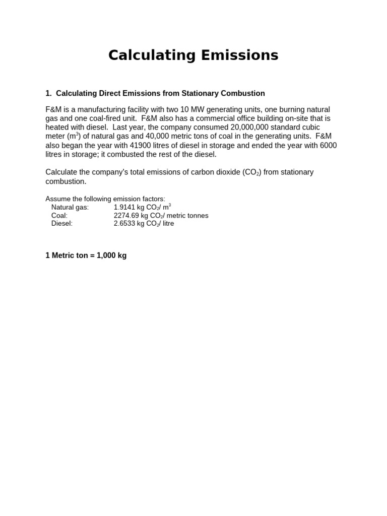 4 Calculating Emissions | PDF | Exhaust Gas | Greenhouse Gas