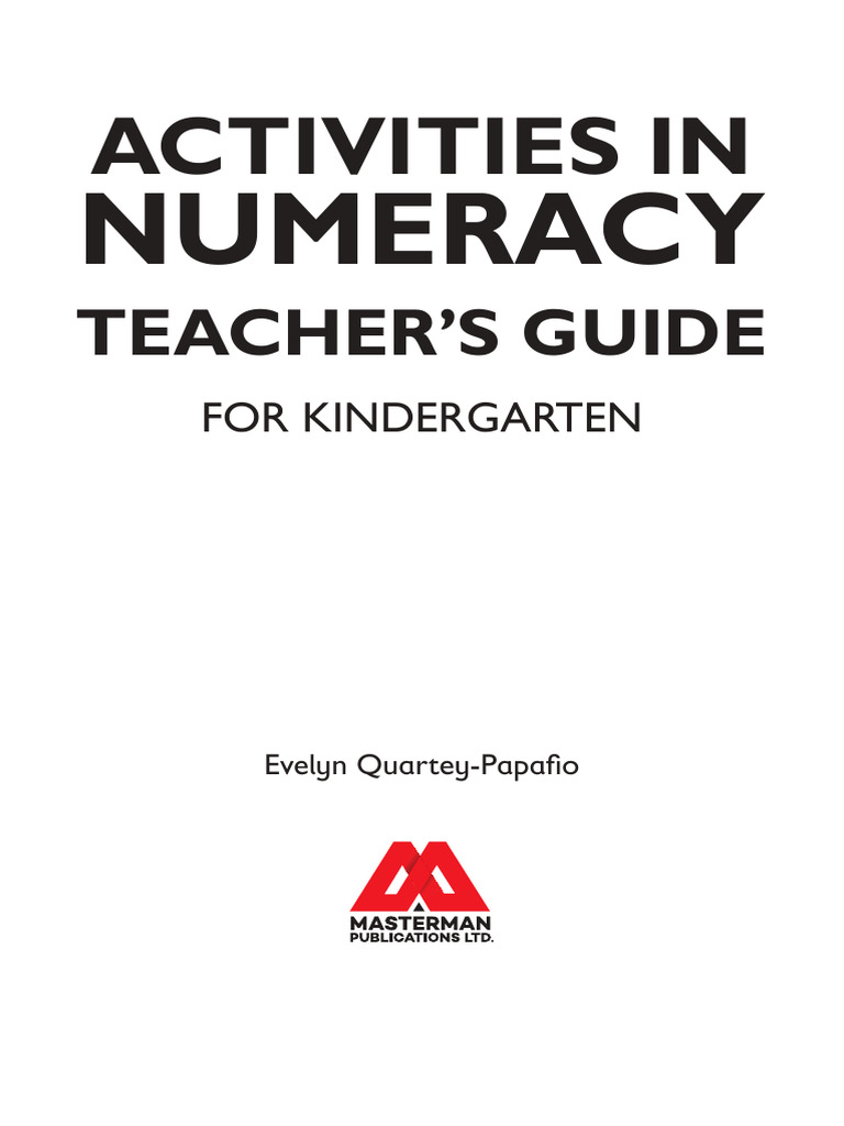 Kindergarten Numeracy Activities Guide | PDF | Shape | Kindergarten