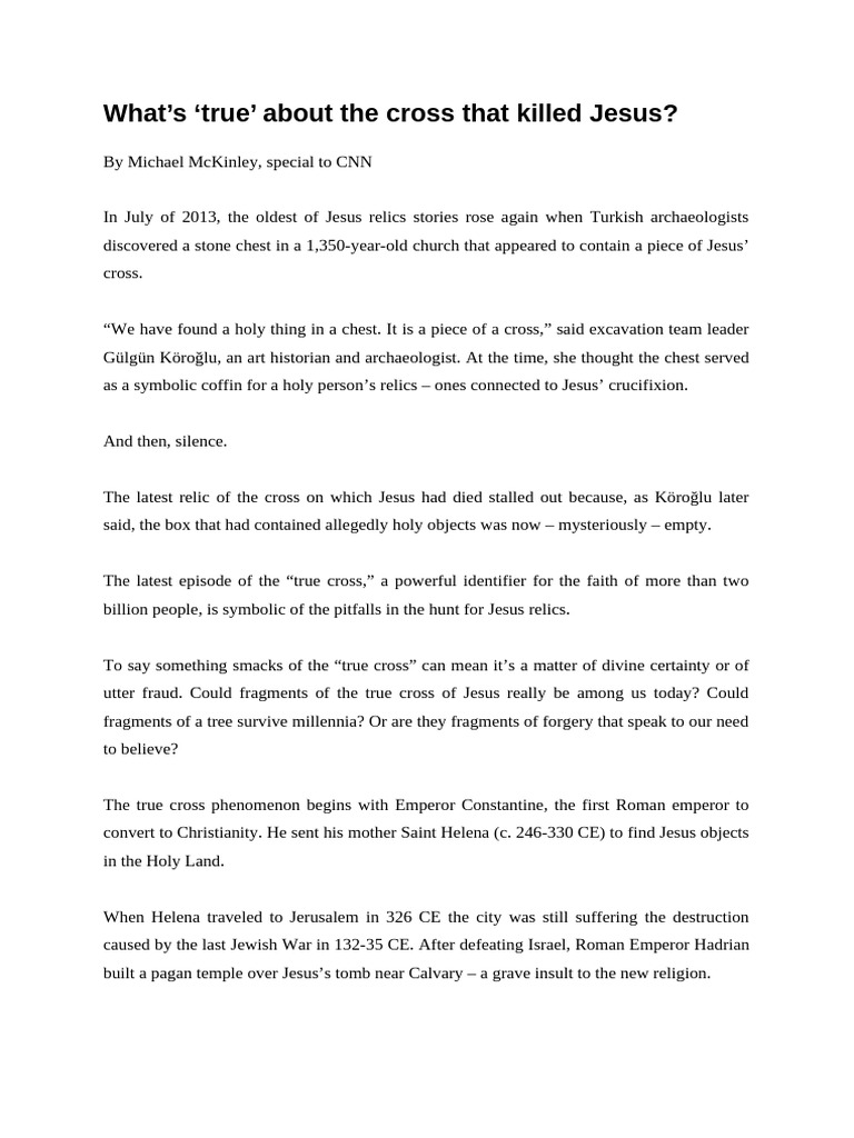 The Search for Jesus' True Cross Fragments | PDF | Crucifixion | Jesus