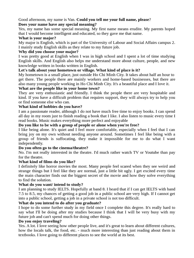 topic speaking | PDF