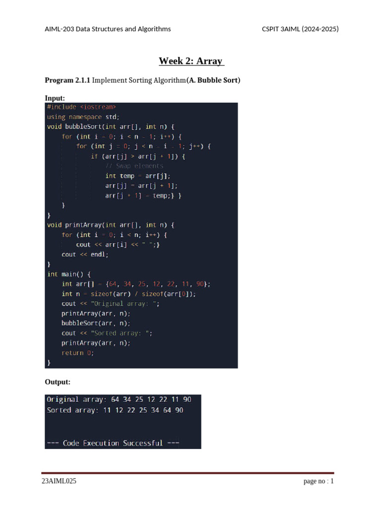 23aiml025_pra2 | PDF | Algorithms | Computer Program