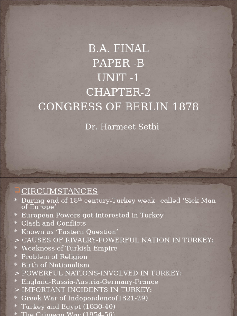 Congress of Berlin 1878 | PDF