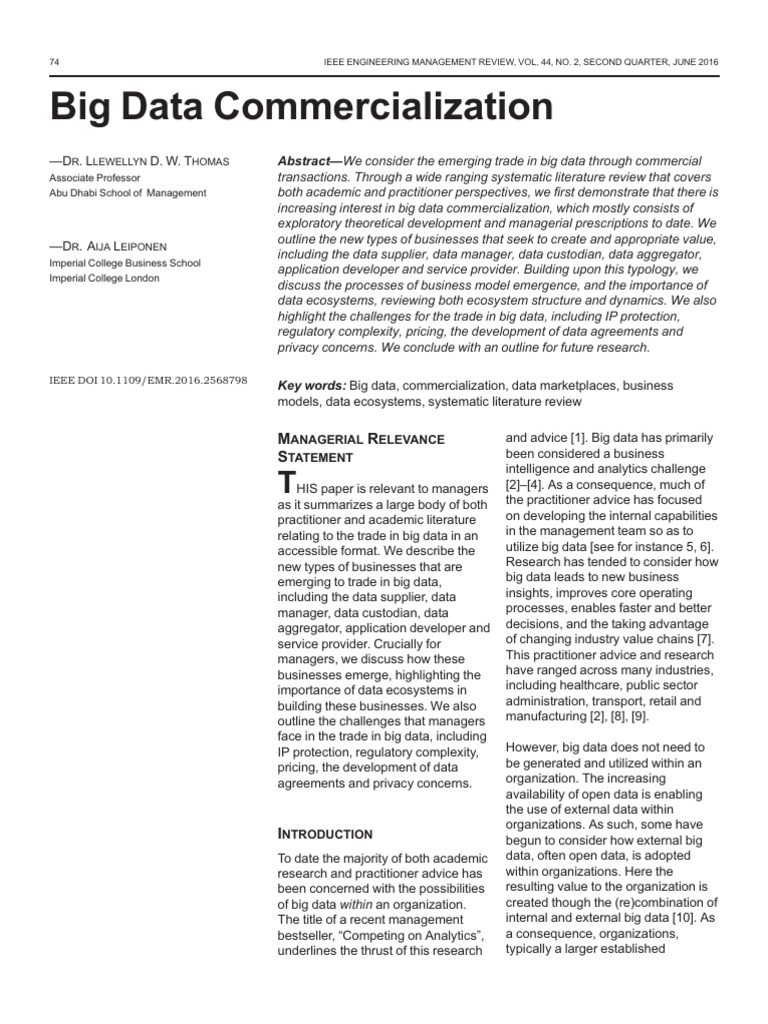 Big Data Commercialization Insights | PDF | Big Data | Data