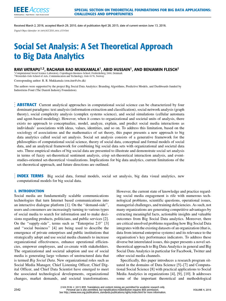 2016_Social Set Analysis | PDF | Social Network | Analysis
