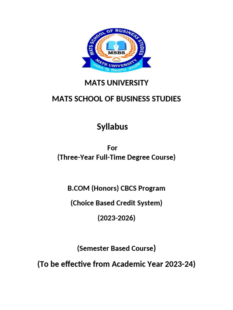 B. COM Syllabus for Exam Practice | PDF | Bookkeeping | Biodiversity