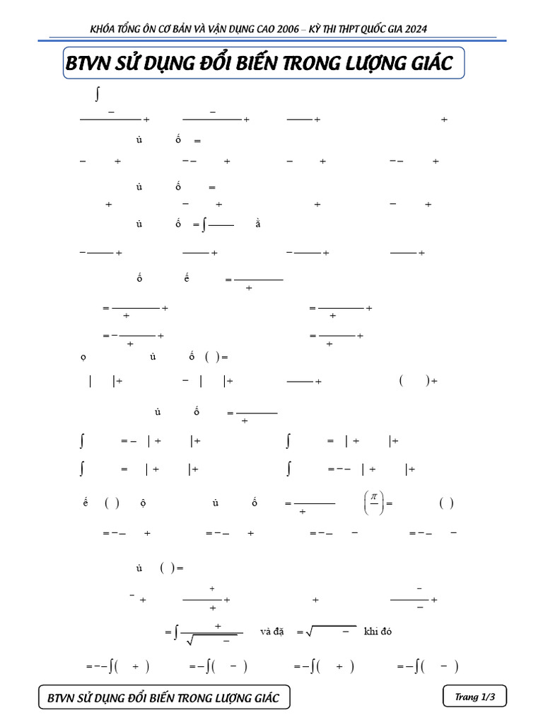 BTVN - Sá Dá NG Ä Á I Biáº¿n Trong Læ°á NG Giã¡c | PDF