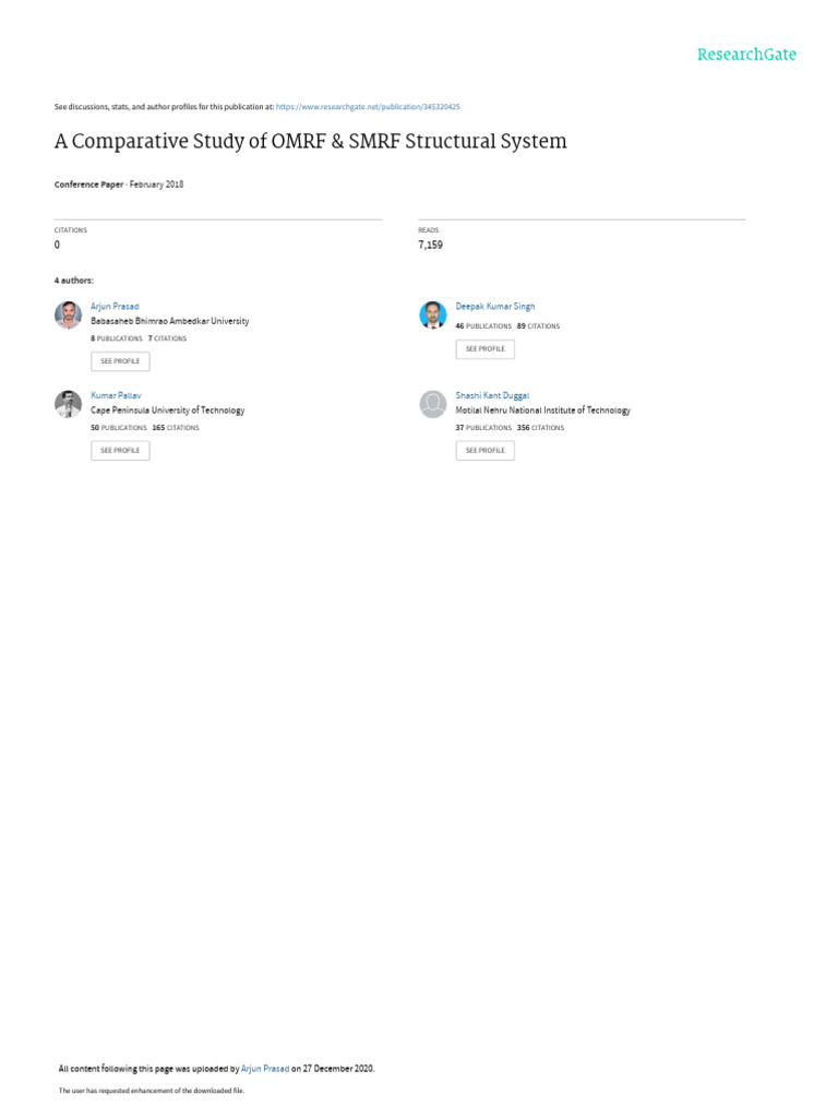 A Comparative Study of OMRF & SMRF Structural System: February 2018 ...