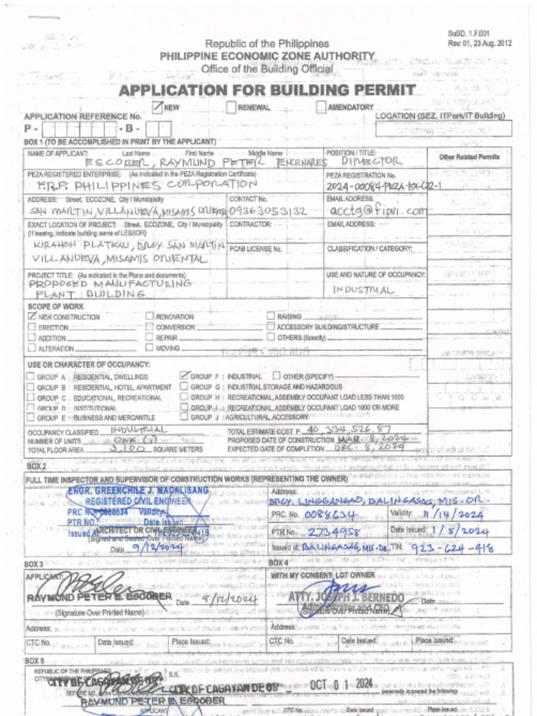 Application For Building Permit | PDF