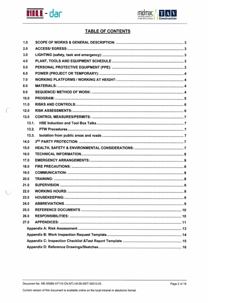 Fcu Method Statement For Installation | PDF