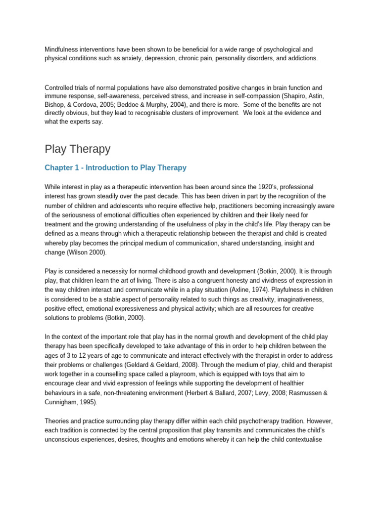 mha.play therapy | PDF | Psychotherapy | Play Therapy