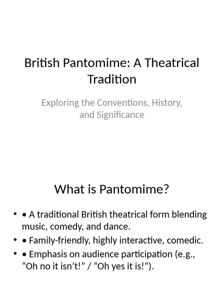 British Pantomime Presentation | PDF | Theatre | Comedy
