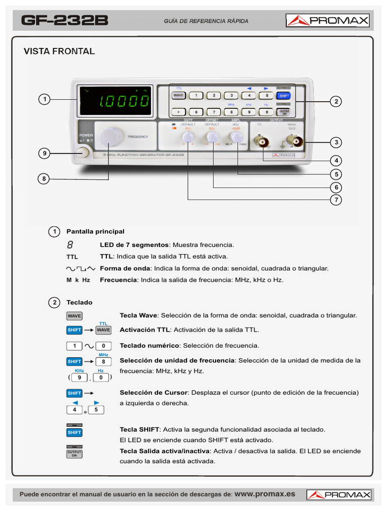 GF 232B QuickRef | PDF | Hertz | Frecuencia