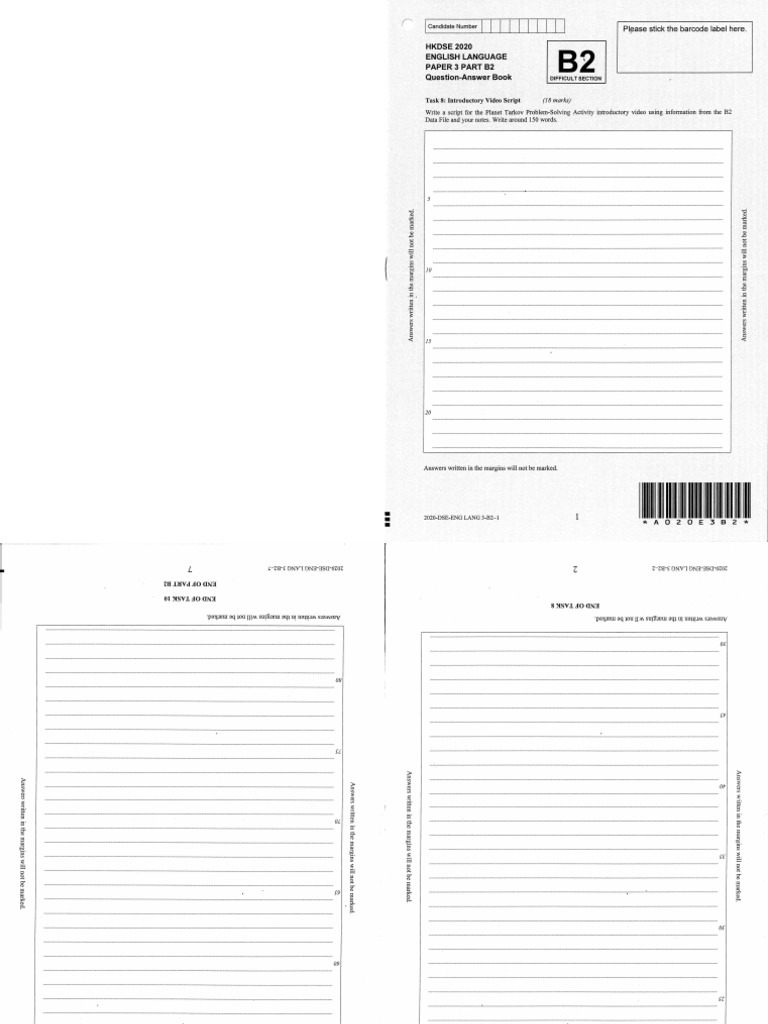 2020 DSE Eng. Paper 3 B2 QA Booklet | PDF