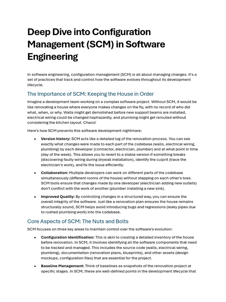 Software Configuration Management Insights | PDF | Version Control | Software Development