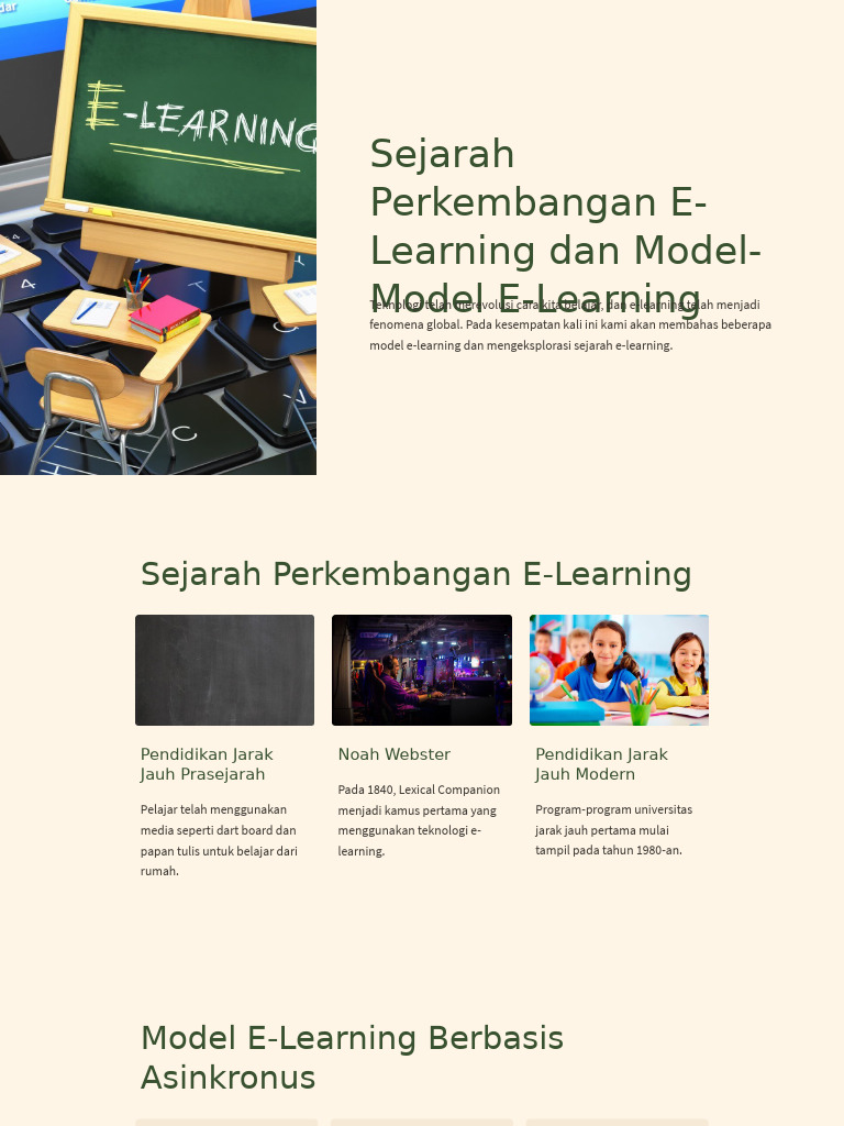 Sejarah Perkembangan E Learning Dan Model Model E Learning | PDF
