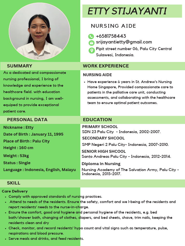 etty cv SG terbaru_compressed | PDF | Nursing | Public Services