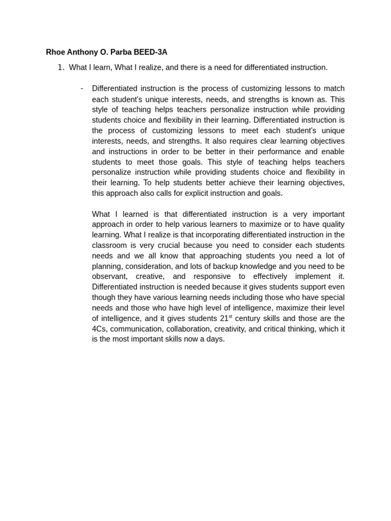 Parba, Rhoe Anthony O. - What I learned | PDF