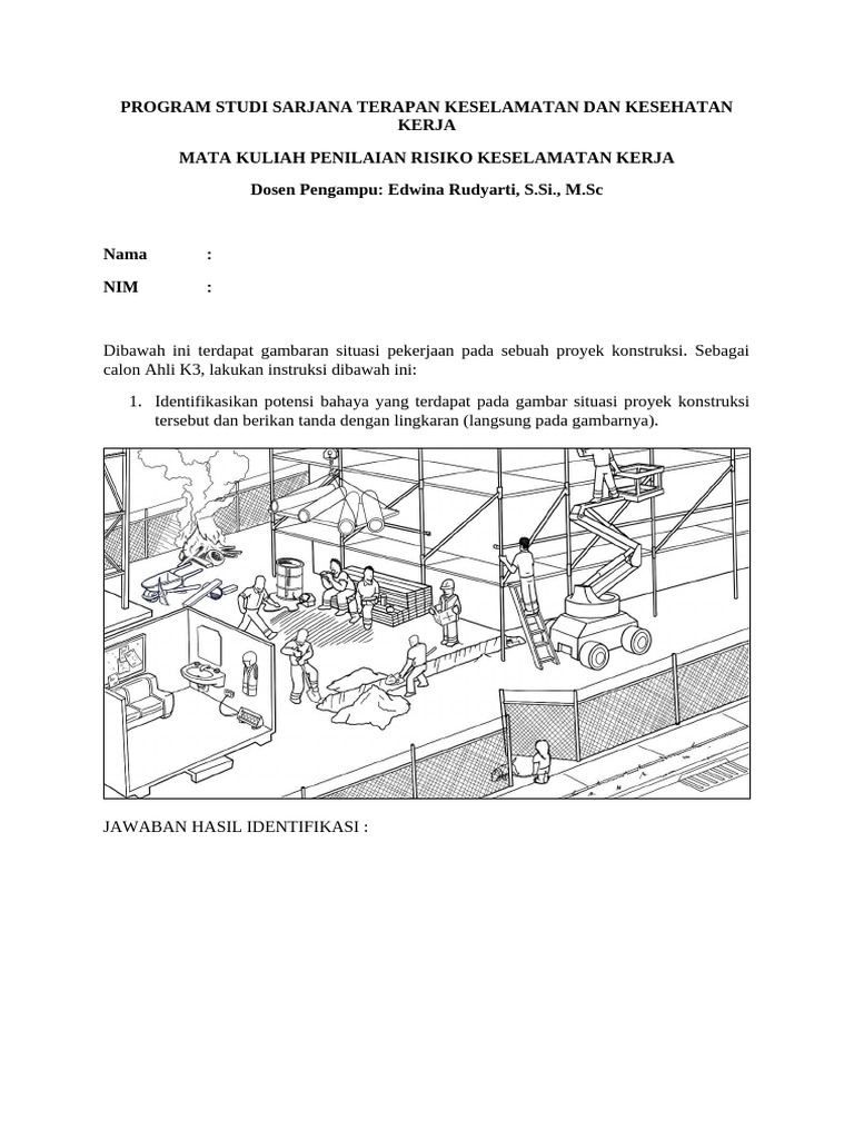 Tugas Ke 2 Penilaian Risiko Keselamatan Kerja | PDF