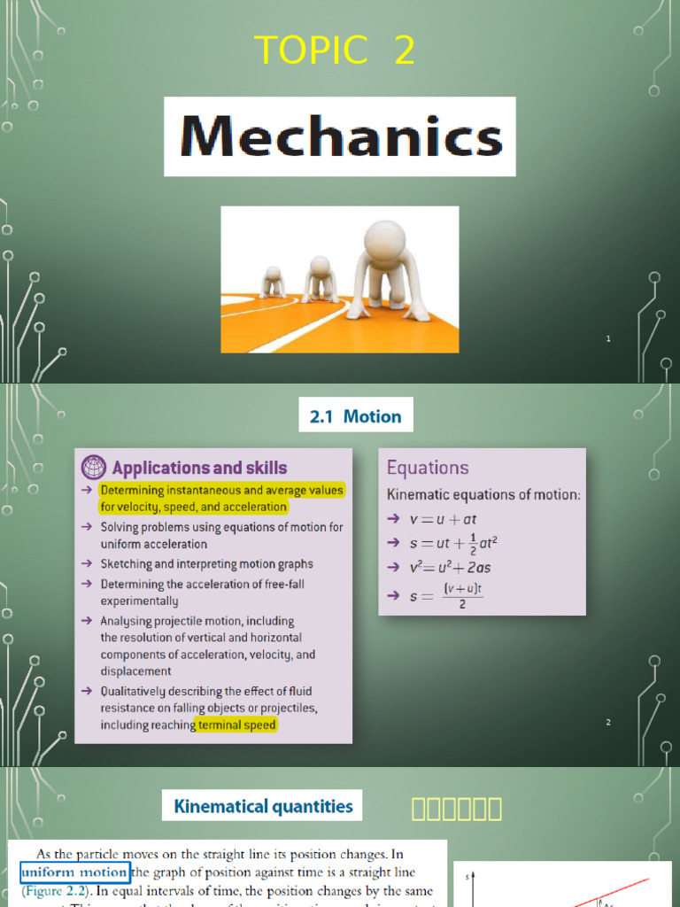 Topic 2 Mechanics | PDF