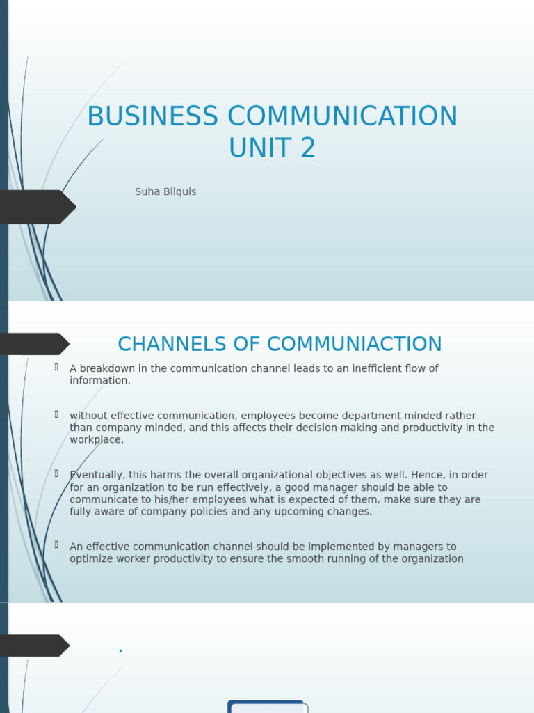 Business Communication Unit 2 | PDF | Communication | Information