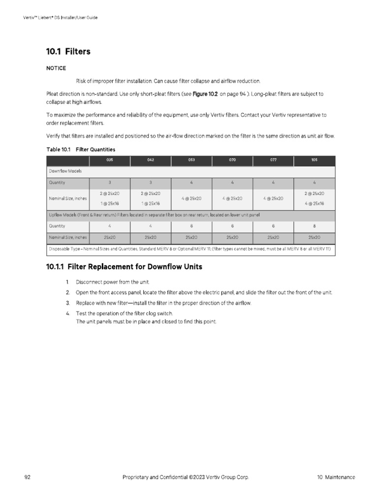 Crah Air Filter Details | PDF