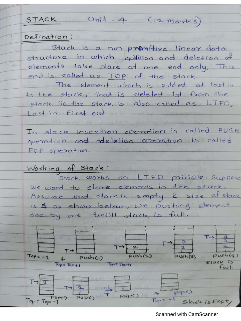 Unit 4 - Stack (DSU) | PDF