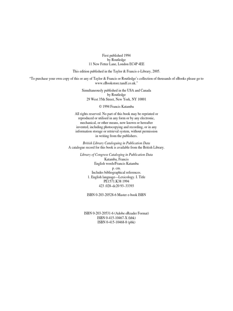 Francis Katamba English Words-2 | PDF | Linguistics | Grammar