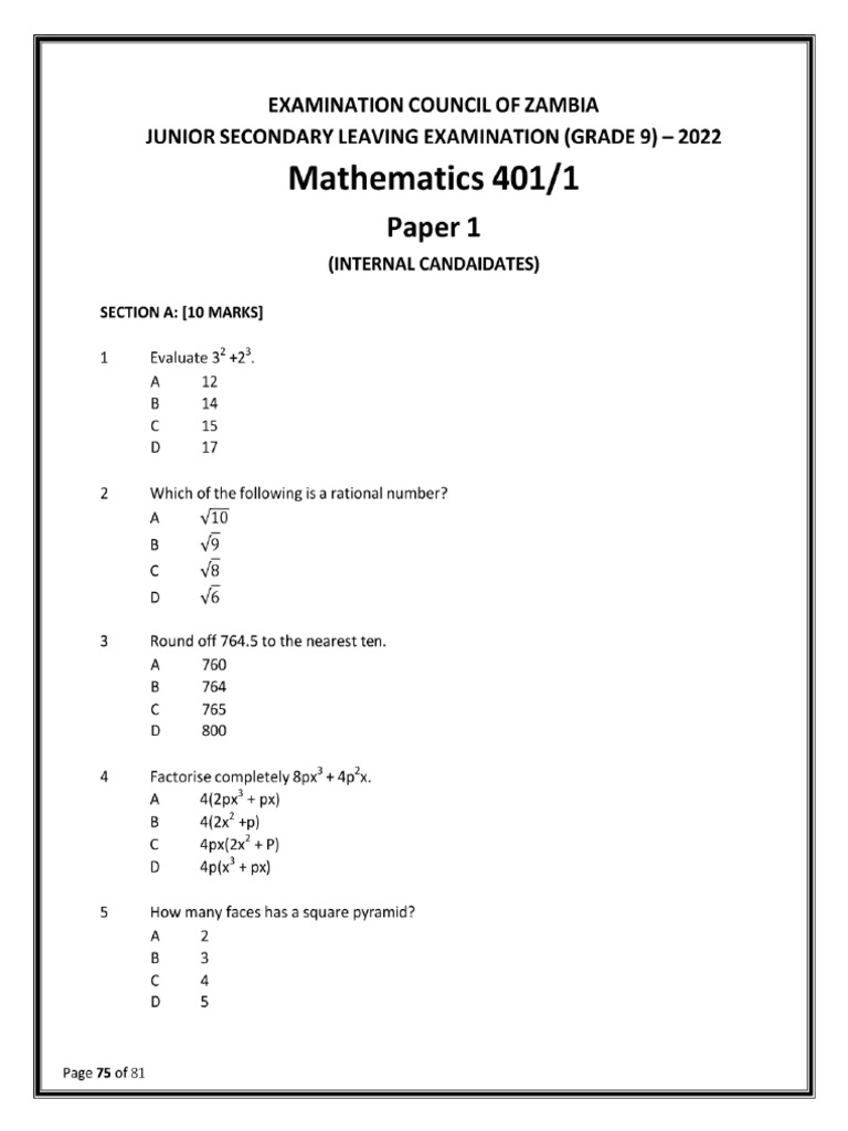 Mathematics 2022 P1 | PDF