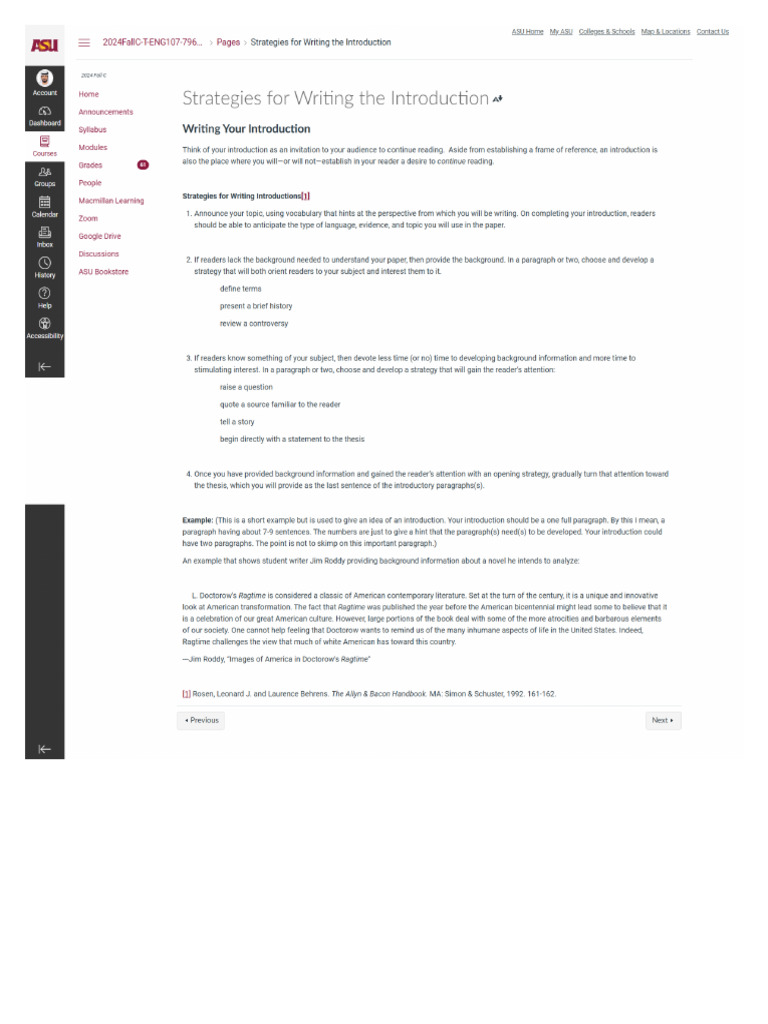 Screencapture Asu Instructure Courses 192843 Pages Strategies For Writing The Introduction 2024 ...