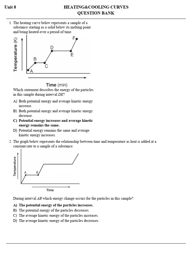 Heating Cooling Curves TC | PDF | Melting Point | Freezing