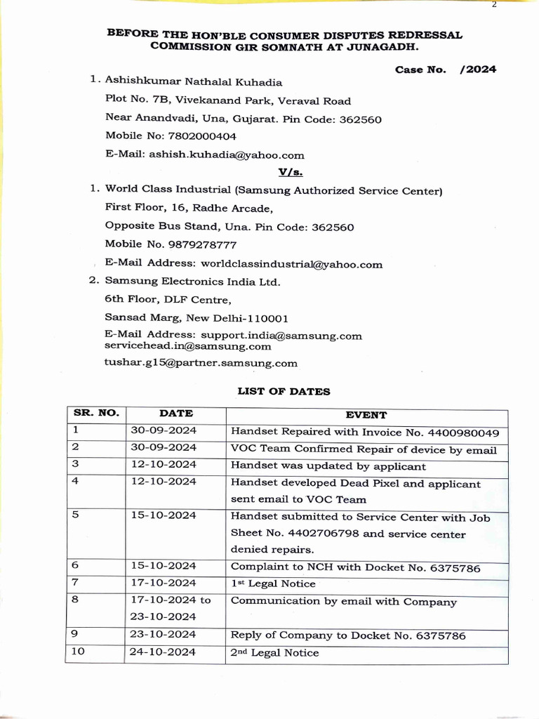 2 Dates of Events | PDF