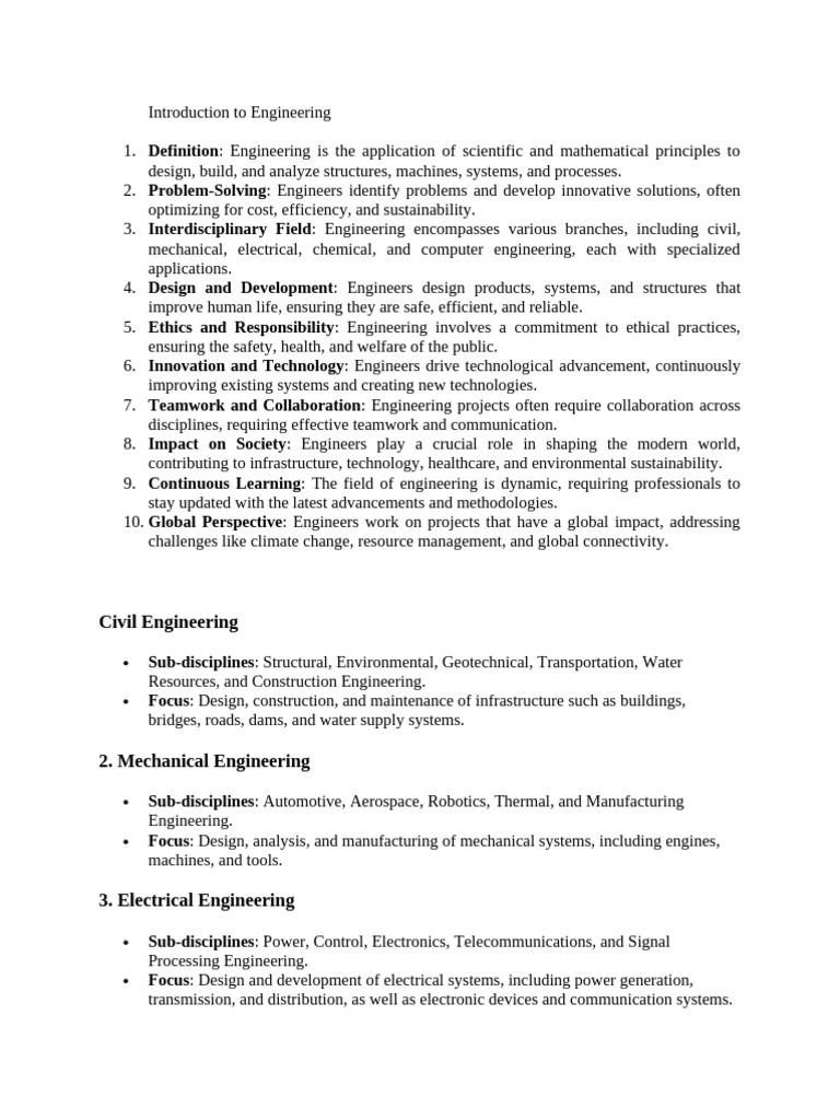 Introduction to engg (2) | PDF | Engineering | Infrastructure