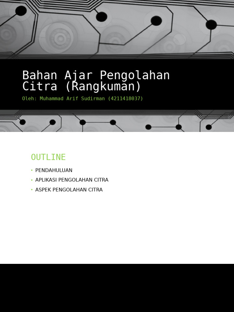 Bahan Ajar Pengolahan Citra (Rangkuman) | PDF