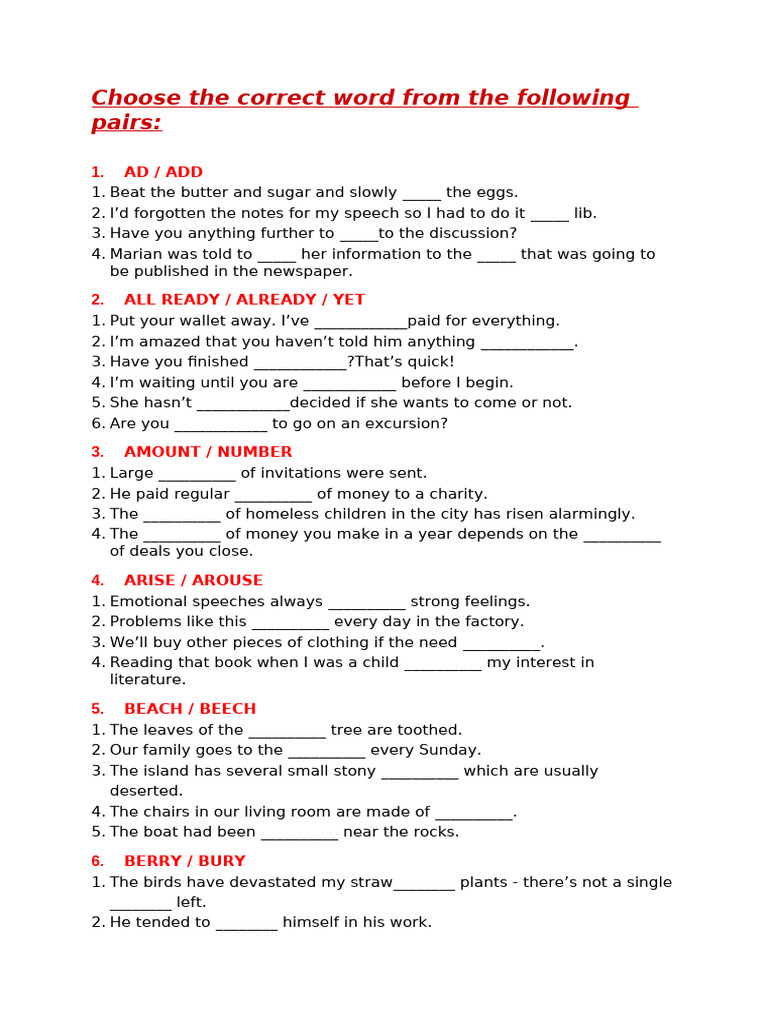 Confusing Words | PDF