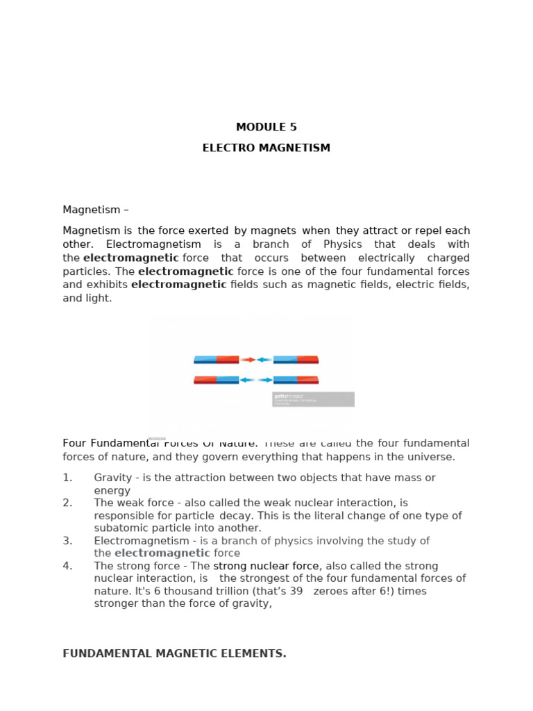 Module 5 - Electromagnetism | PDF | Magnetic Field | Force