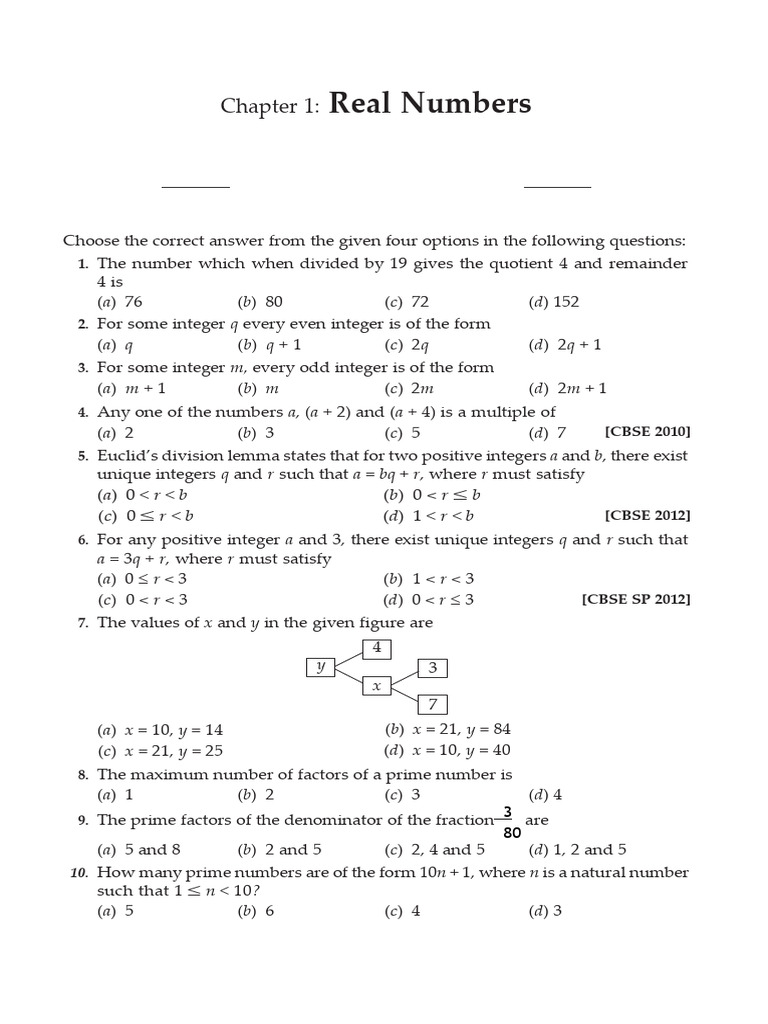 Cbse Maths 10 - Mcqs | PDF | Quadratic Equation | Mathematics