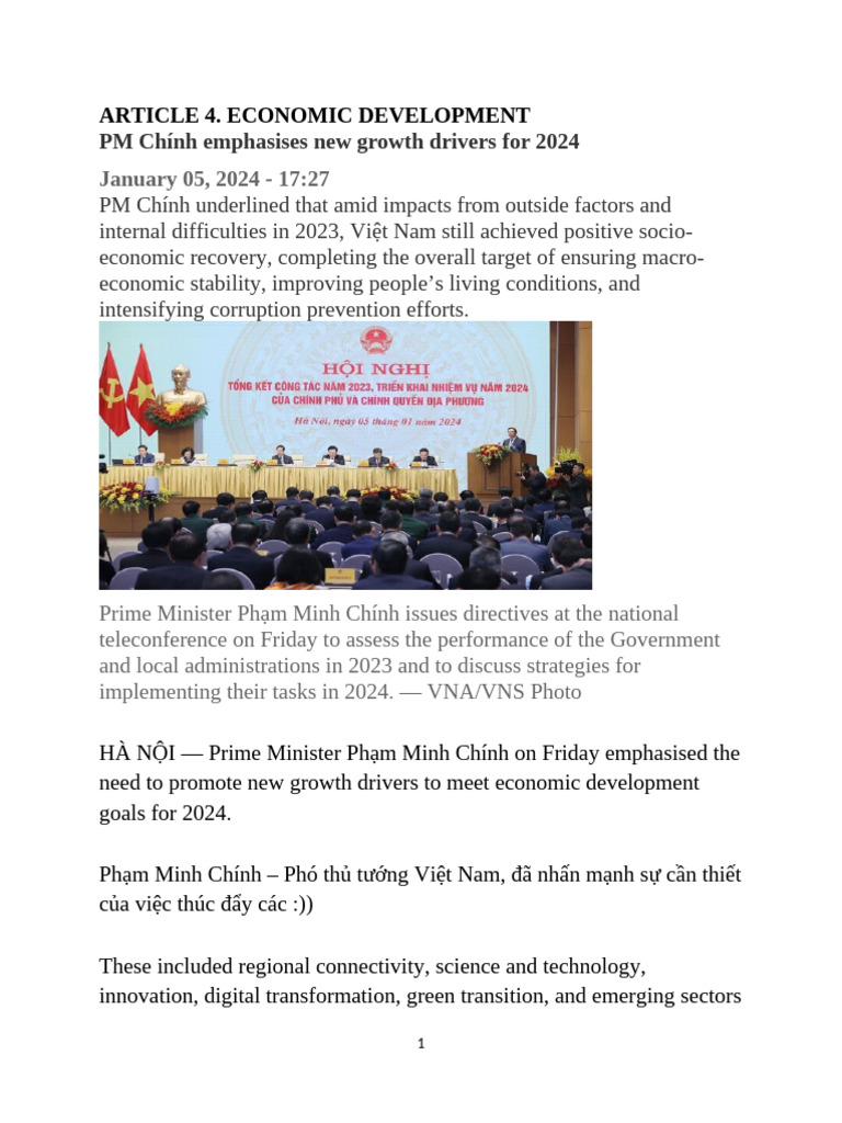 Article 4. Economic Development 2024 | PDF | Inflation | Macroeconomics