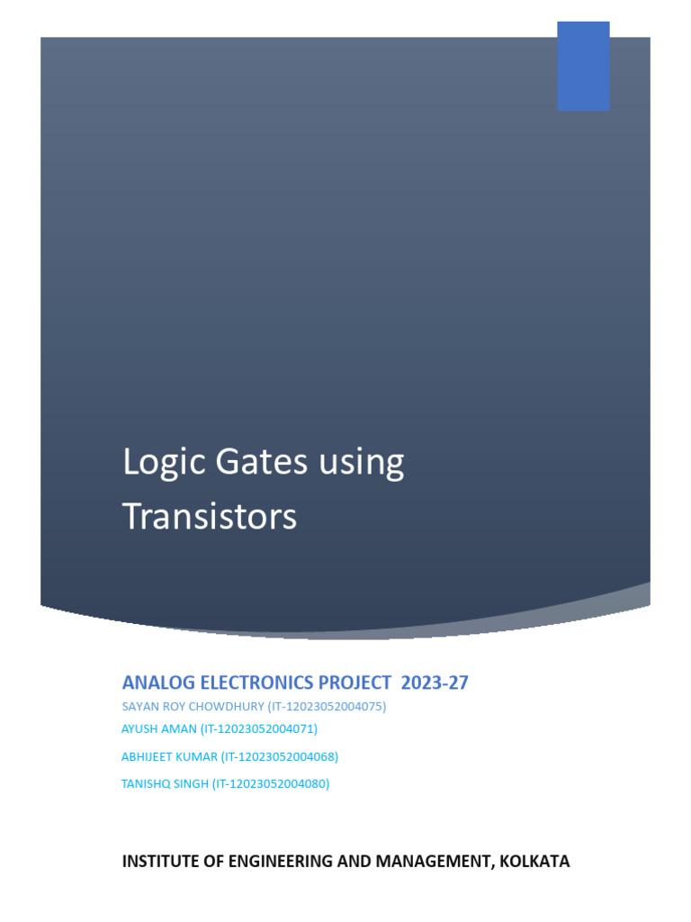 AEC PROJECT | PDF | Logic Gate | Electronic Circuits