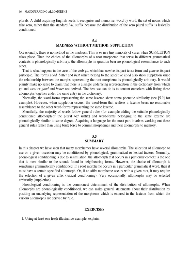 Understanding English Morphemes and Allomorphs | PDF | Word | Lexicon