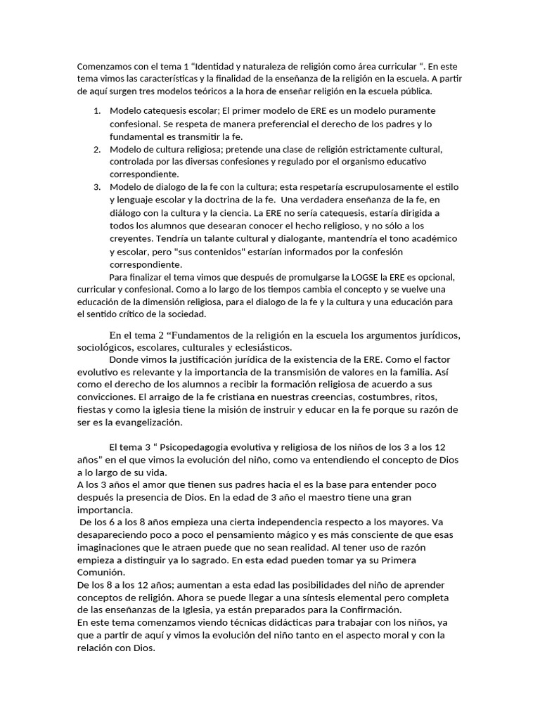 Resumen Tema y Valoracion | PDF | Maestros | Enseñando