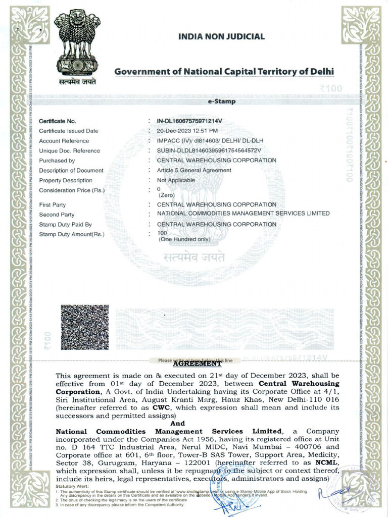 NCML Agreement 2023 | PDF