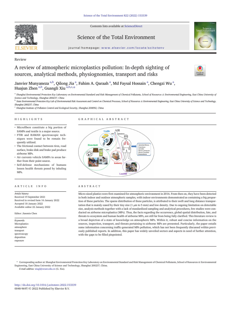 Atmospheric Microplastics Review | PDF | Particulates | Materials