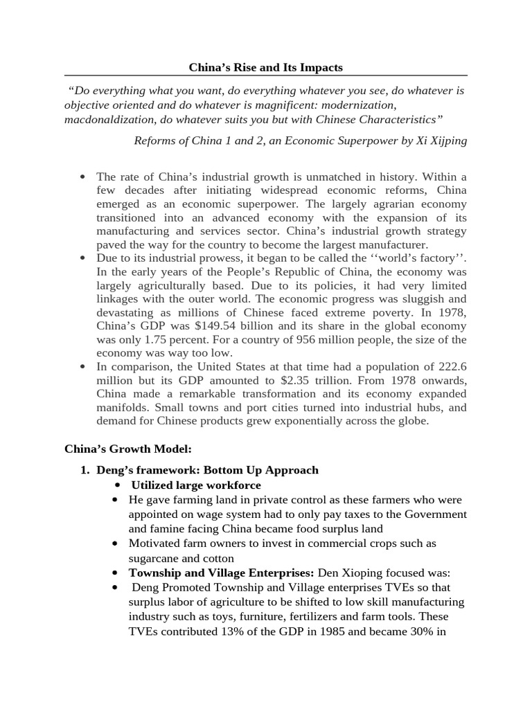 China's rise | PDF | China | World Politics China's rise | PDF | China | World Politics
