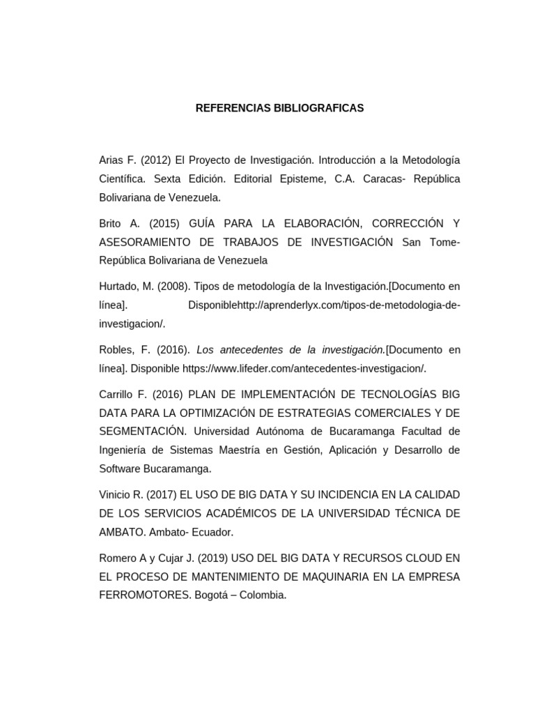 Referencias Bibliograficas | PDF