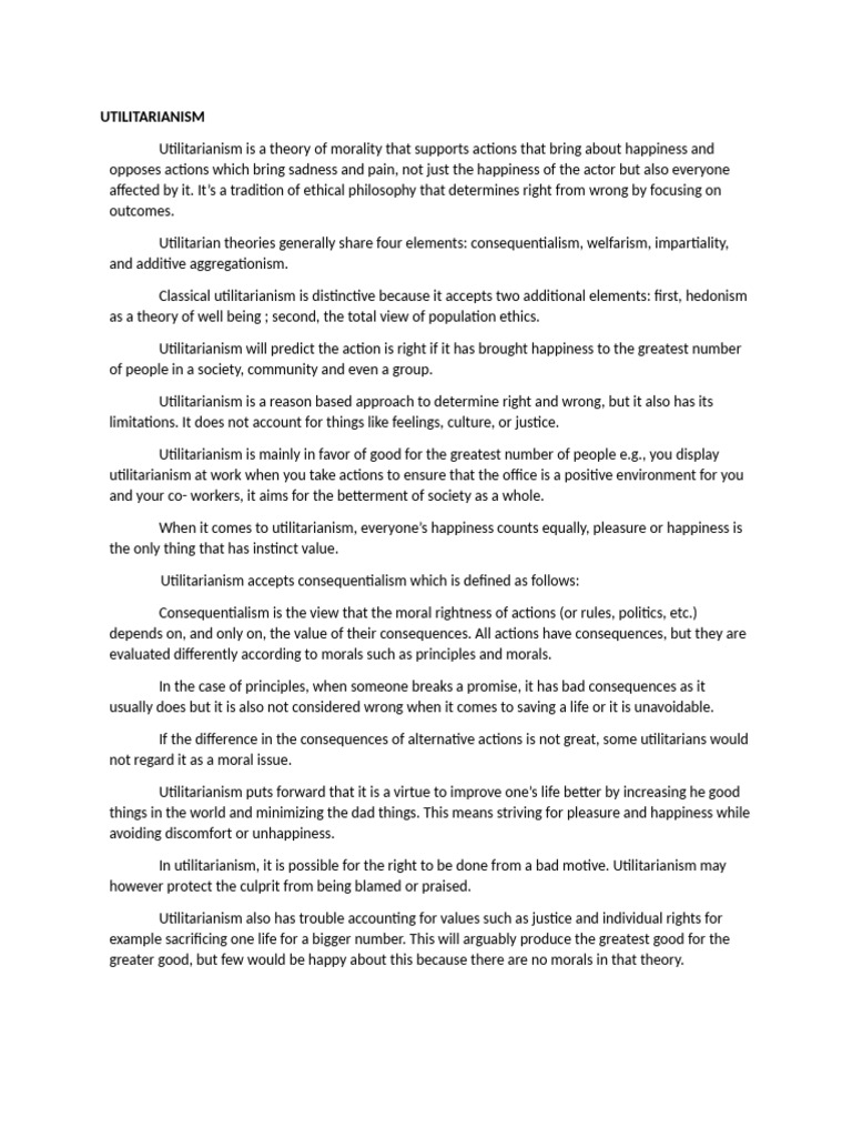 Ethics copy | PDF | Utilitarianism | Morality