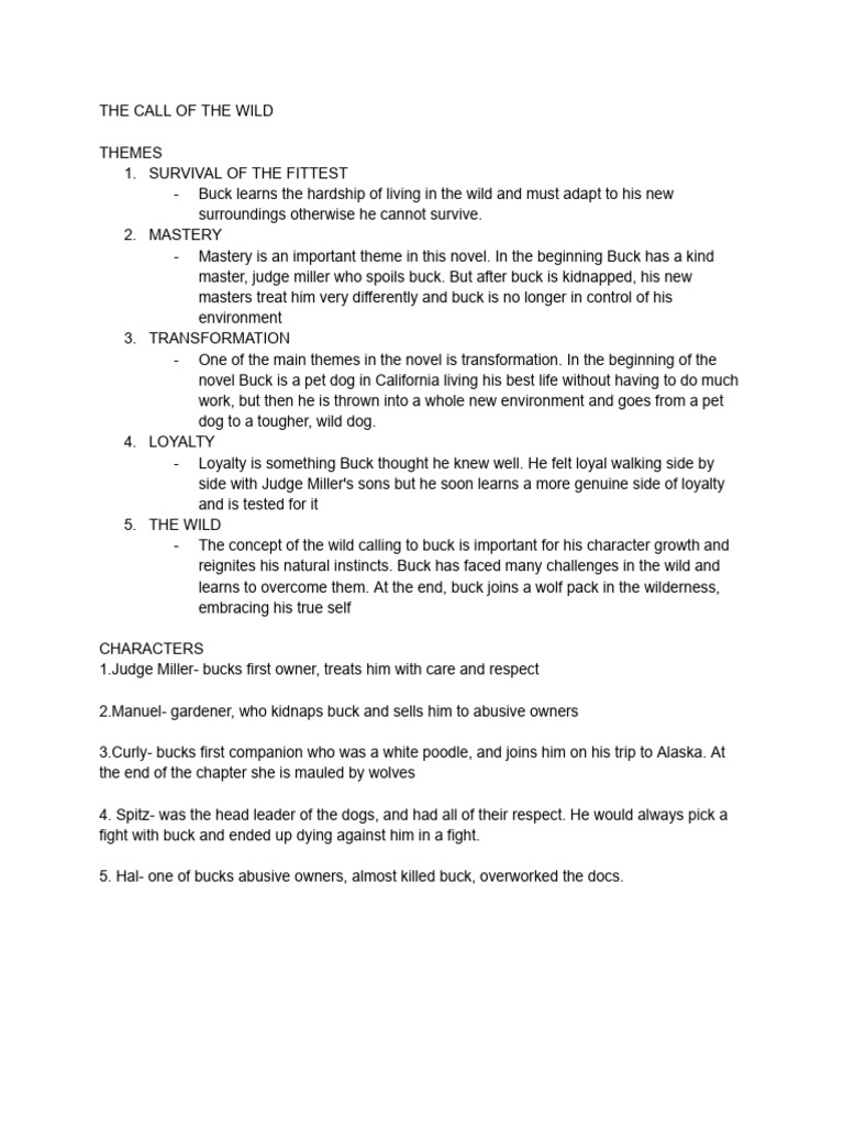 The Call of The Wild | PDF